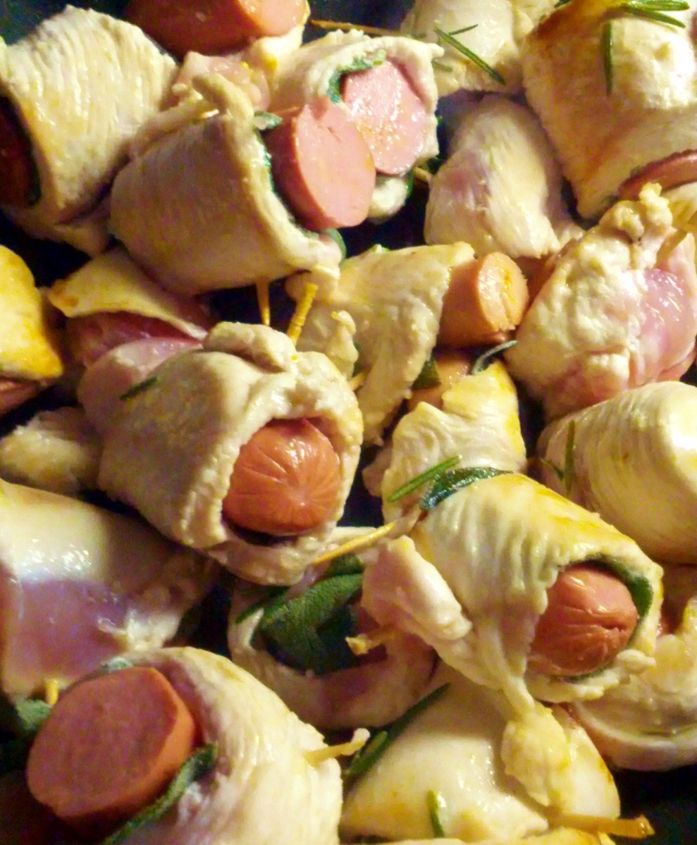 Little Turkey Roasts with Sage and Wiener Sausage | Easy Italian Cuisine